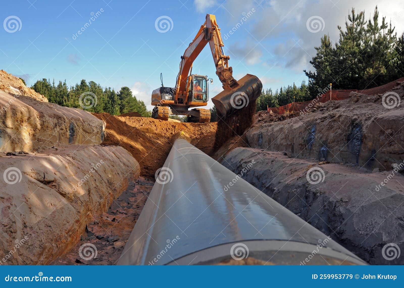 Constructing a Pipeline -working in a Confined Space Stock Image ...