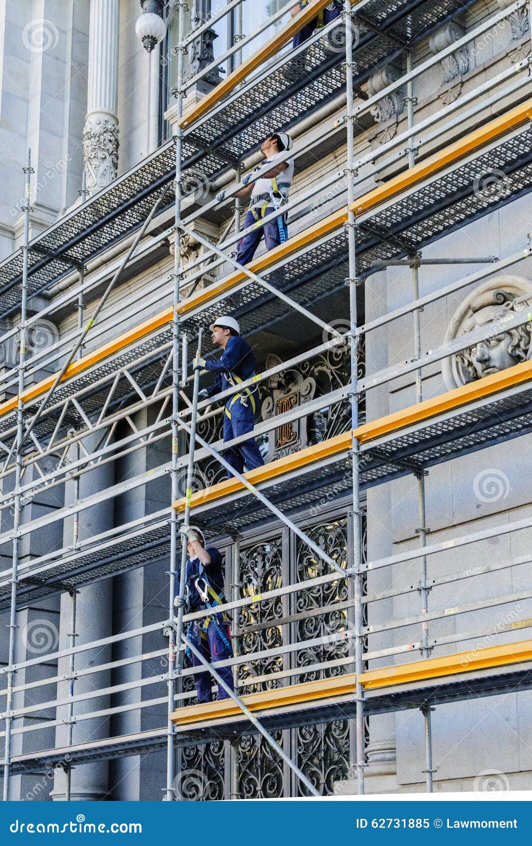 Constructing a Scaffolding Structure in Madrid Editorial Image - Image ...