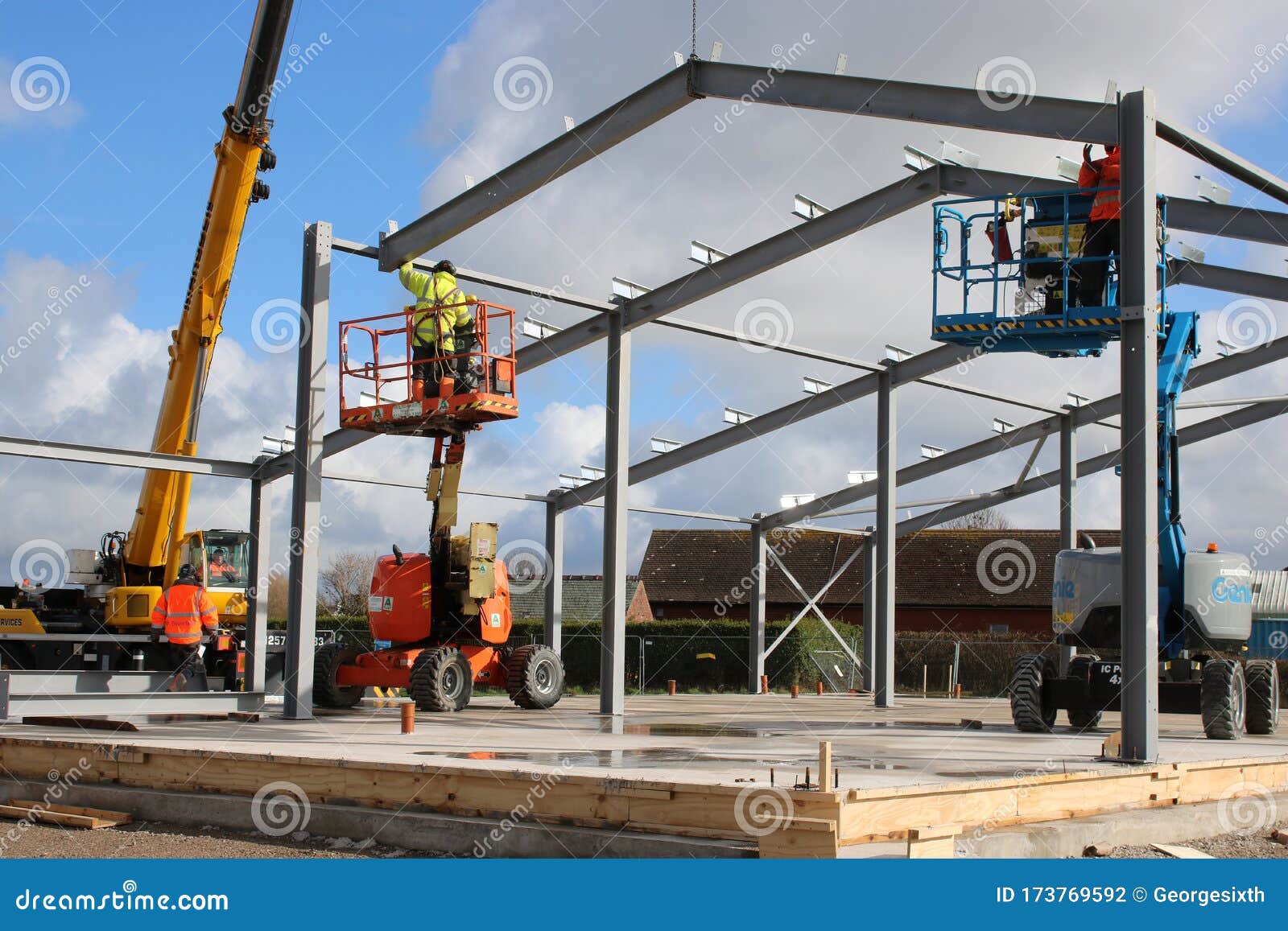 Constructing Steel Framework New Large Building Editorial Photography ...