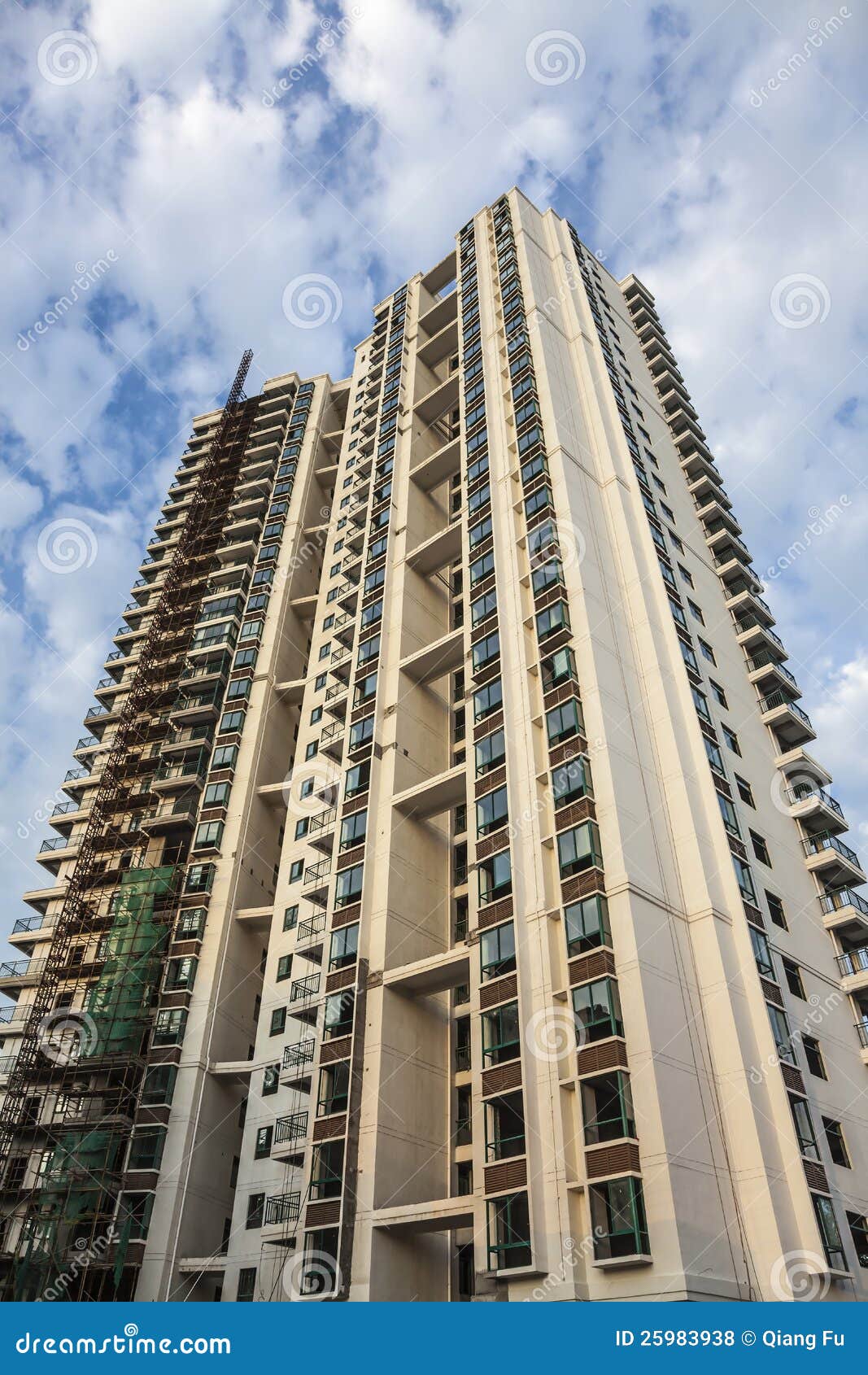 Constructing Tall Apartment Building Stock Photo - Image of ...