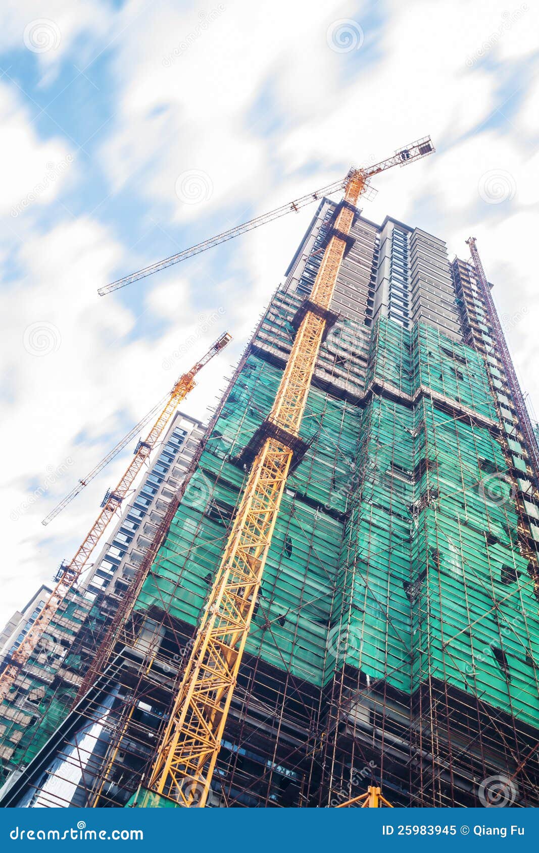 Constructing Tall Apartment Building Stock Image - Image of block ...