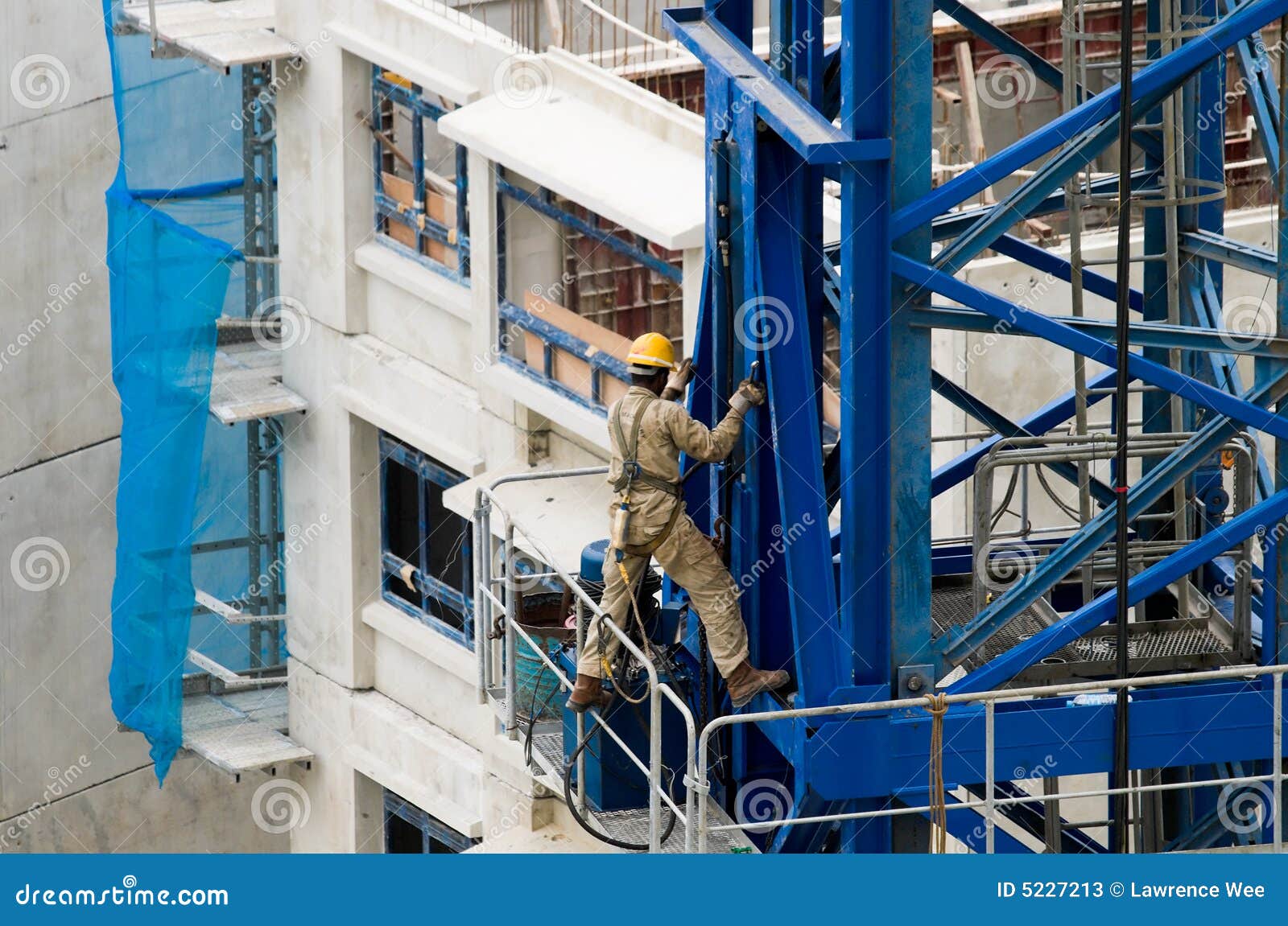 Constructing Tower Crane Extension Stock Image - Image of rope, tower ...