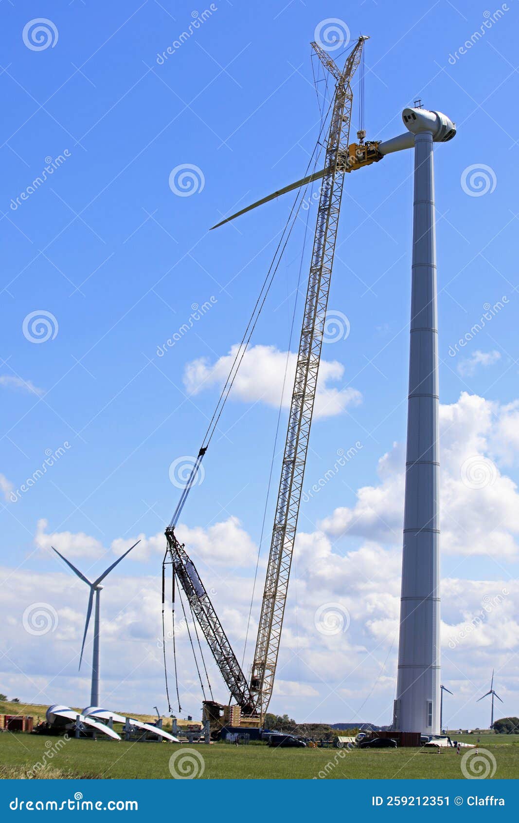 Construction of a Wind-turbine Stock Image - Image of netherlands, blue ...