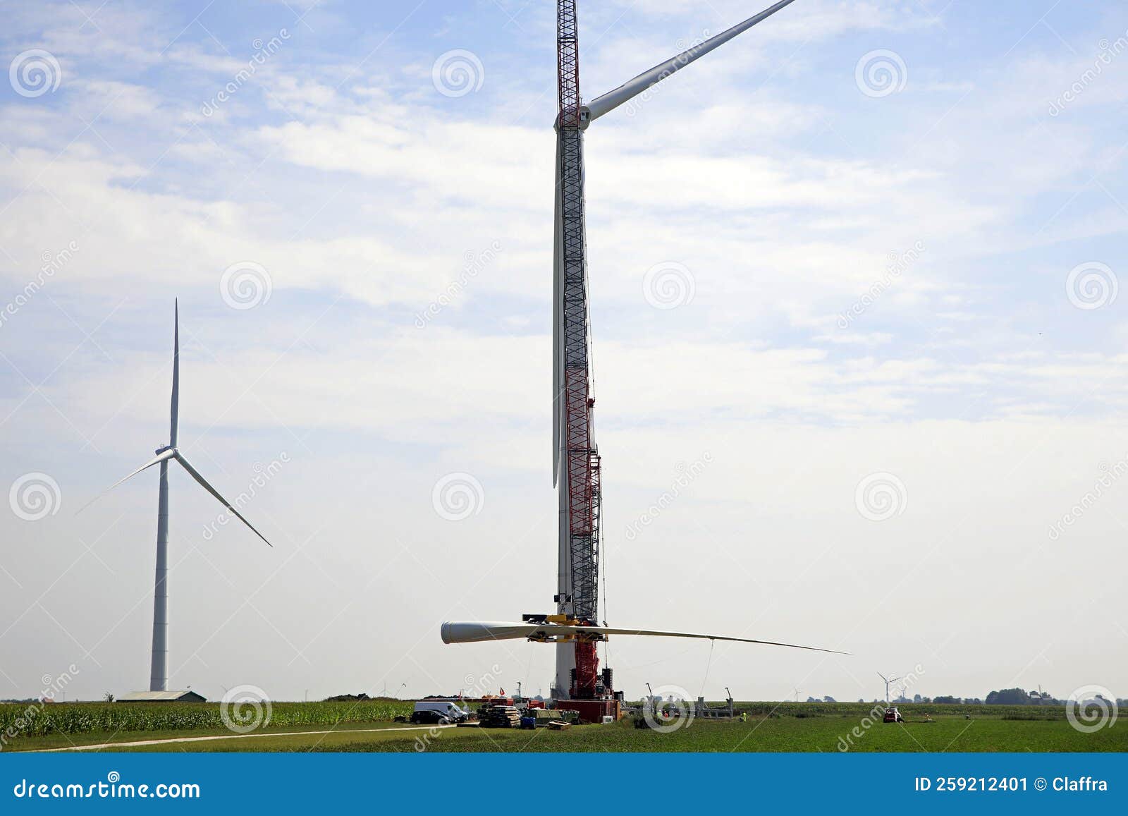 Construction of a Wind-turbine Stock Image - Image of turbine ...