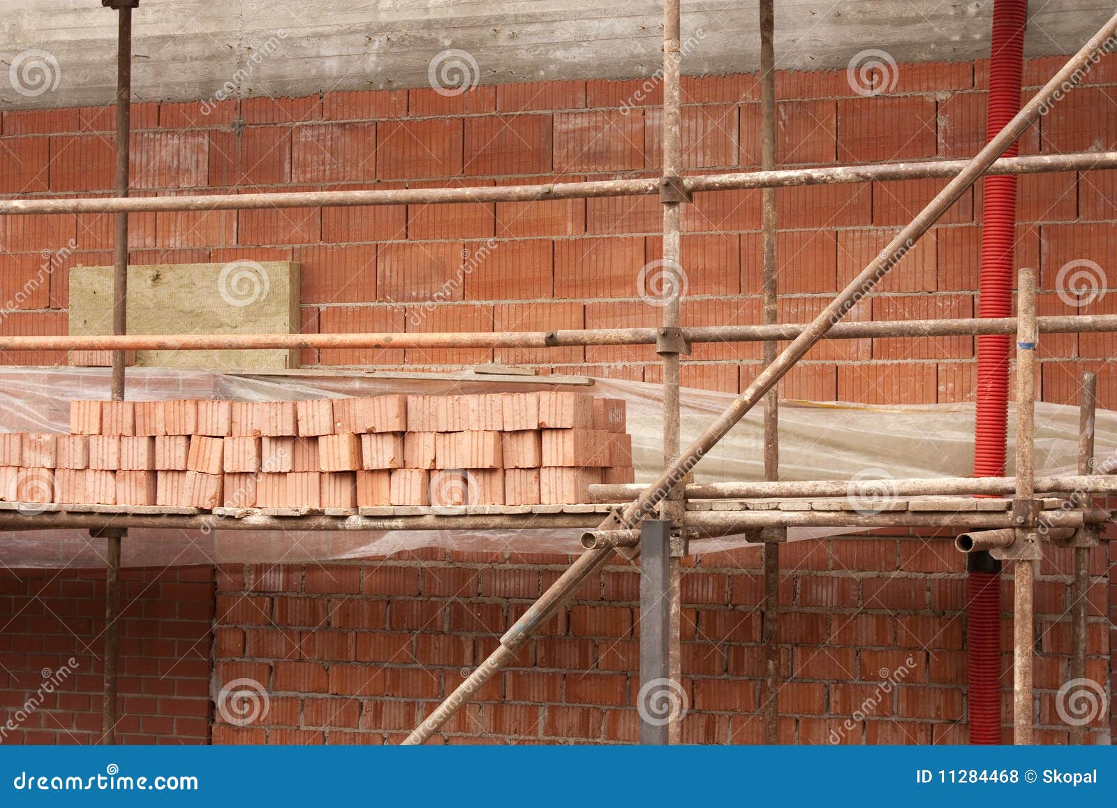 Construction stock photo. Image of bricklayer, wall, scaffolding - 11284468