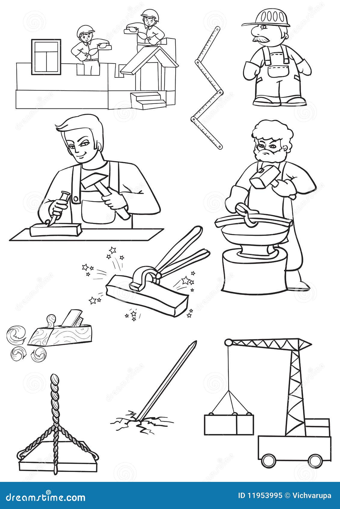 Construction Of Foundations Of A Building Cartoon Vector ...