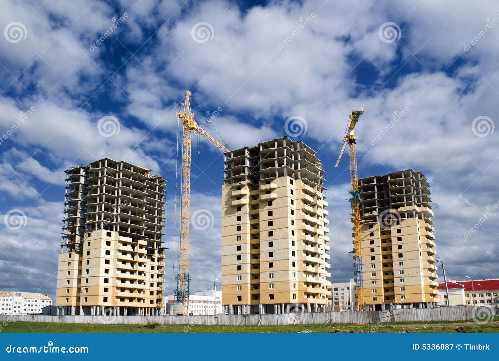 Construction of 3 Buildings Stock Image - Image of high, dwelling: 5336087