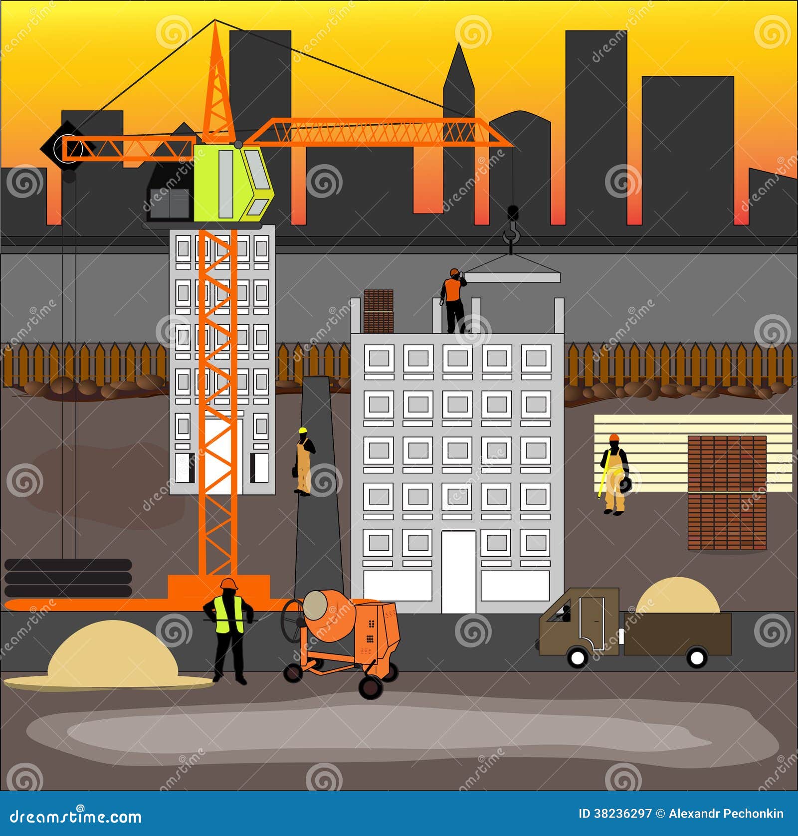 Construction illustration de vecteur. Illustration du collaboration ...