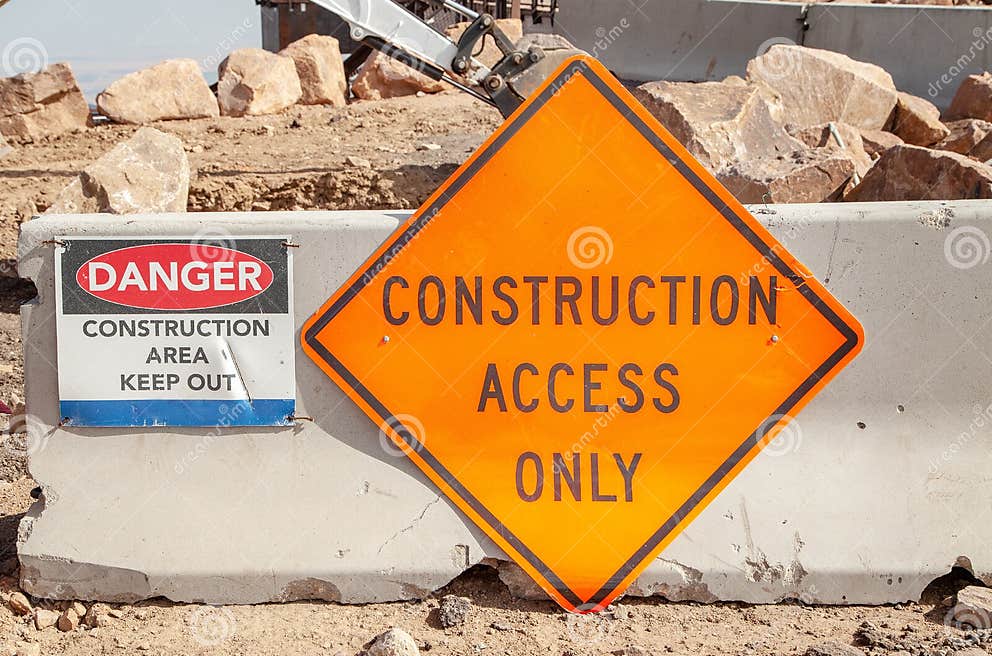 Construction Access only Sign Stock Image - Image of rectangular ...