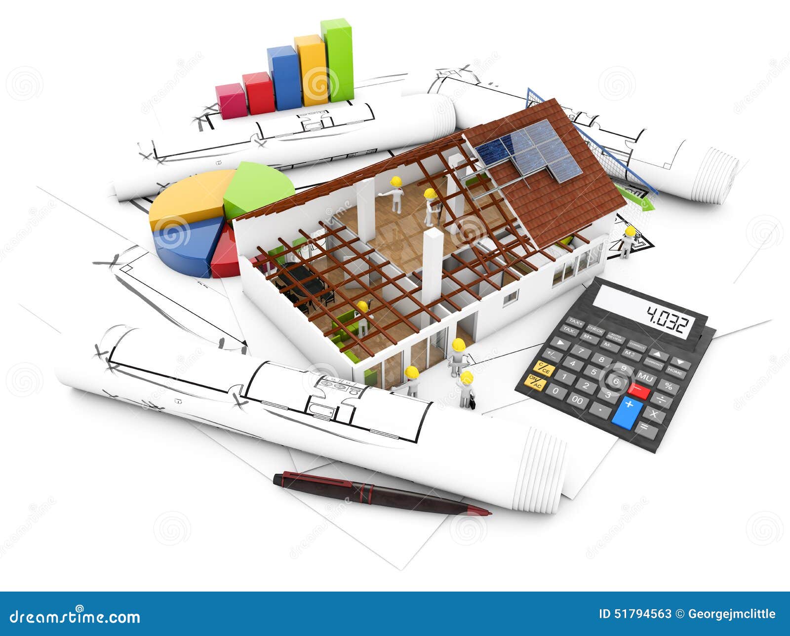 Construction accounting stock illustration. Illustration of scale ...