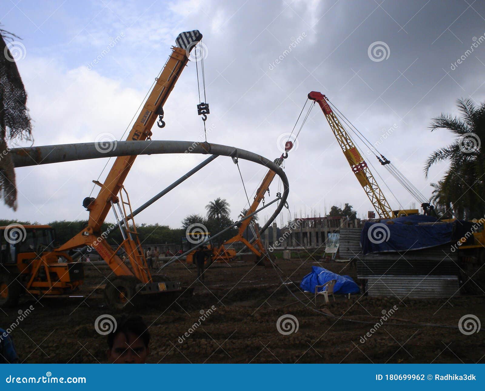 Construction Activities with Landscape Transform into Urban Area with ...