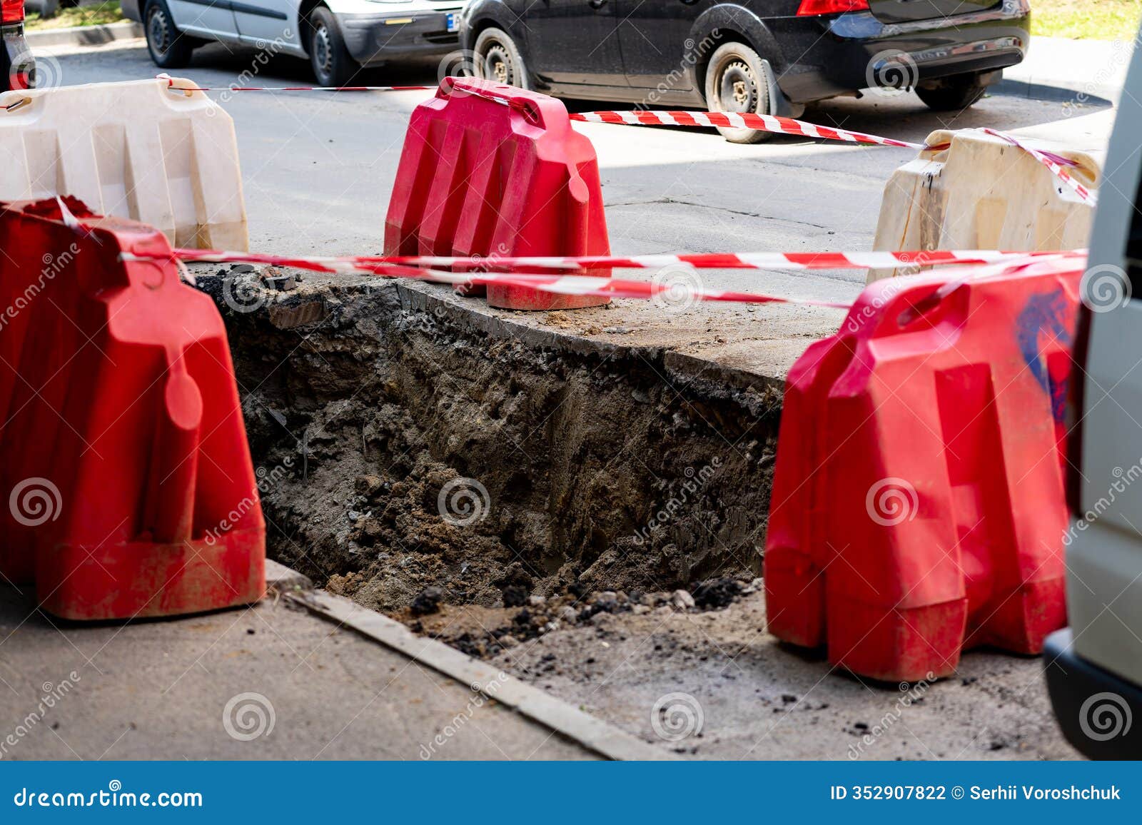Construction Activity Causes Roadway Hazard with Deep Excavation Site ...