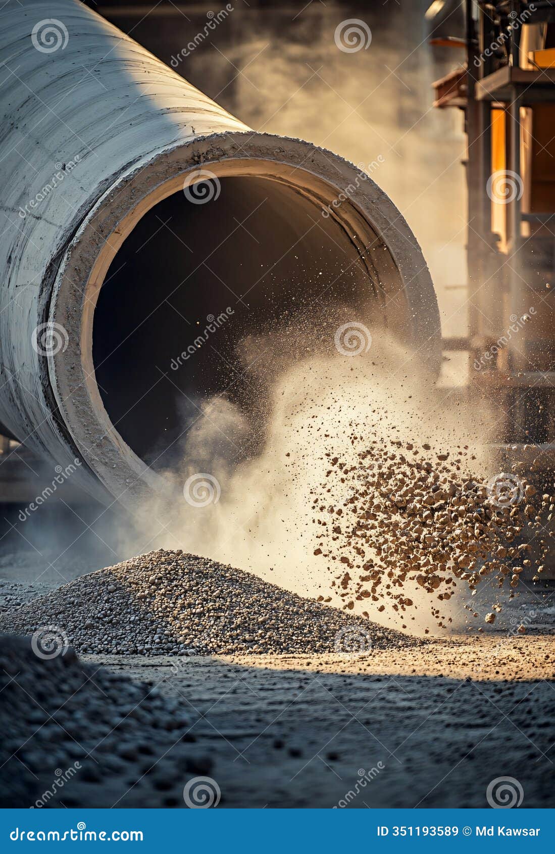 Construction Aggregate Concrete Pipe Pouring Dust High Quality Image ...