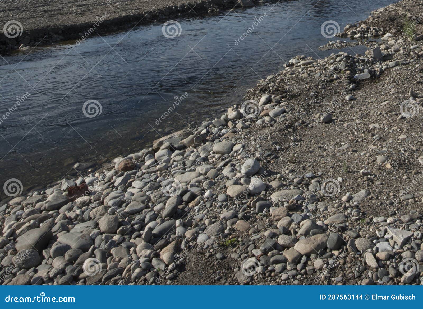 Construction Aggregate in River Regulation Stock Photo - Image of ...