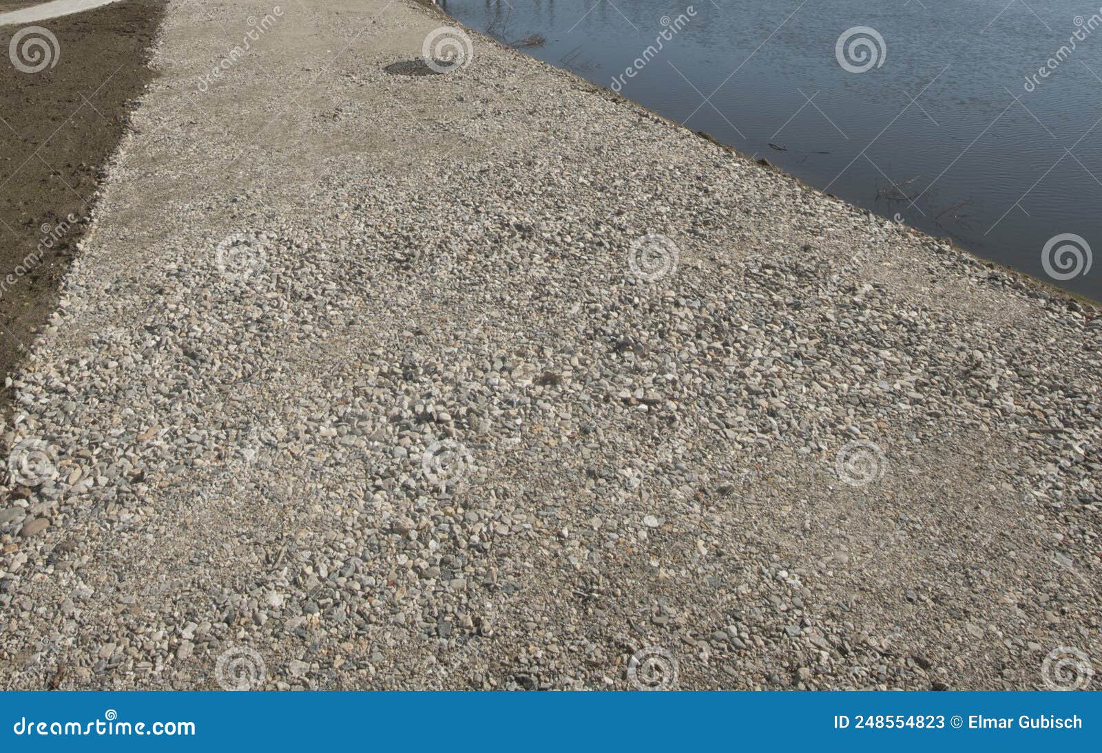 Construction Aggregate in River Regulation Stock Image - Image of clean ...