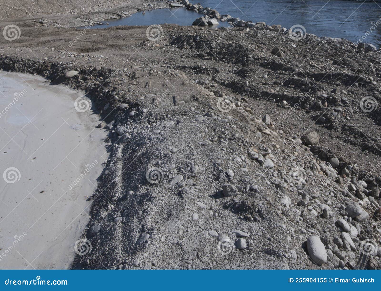 Construction Aggregate in River Regulation Stock Image - Image of ...