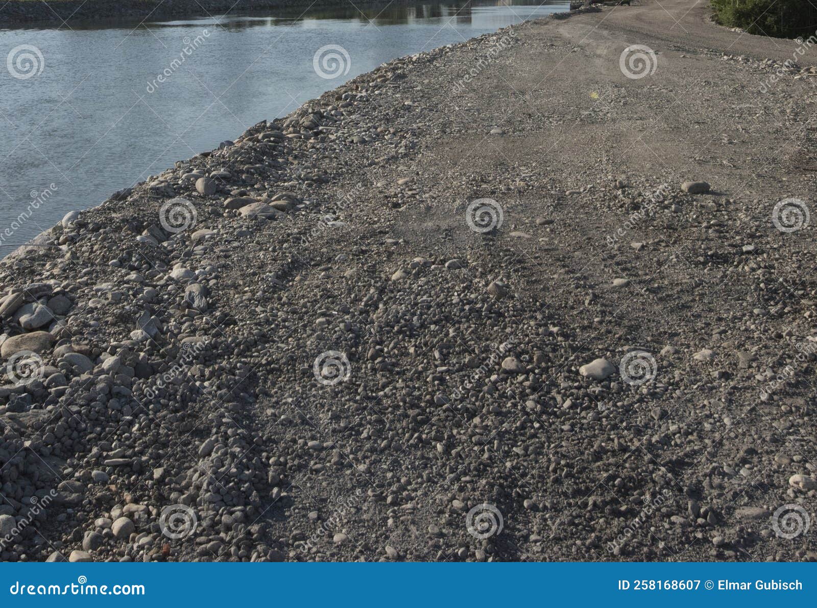 Construction Aggregate in River Regulation Stock Image - Image of ...