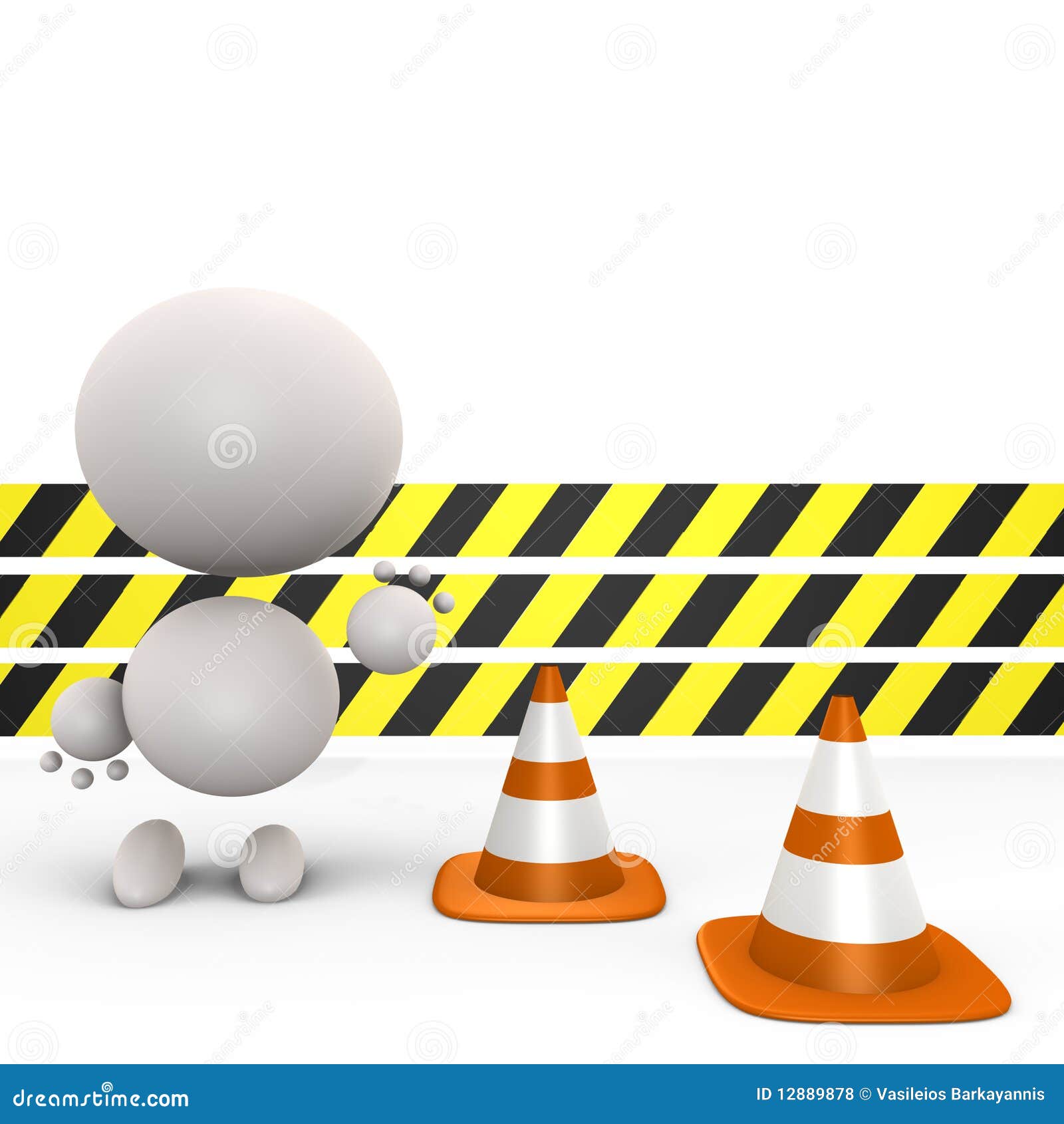 Construction Ahead, Do Not Proceed - 3d Image Stock Illustration ...