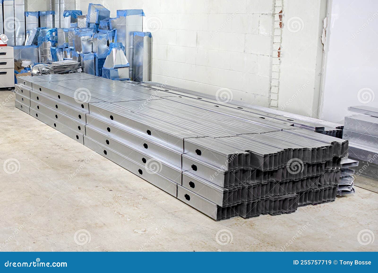 Construction Aluminum Framing Material Stock Image - Image of material ...