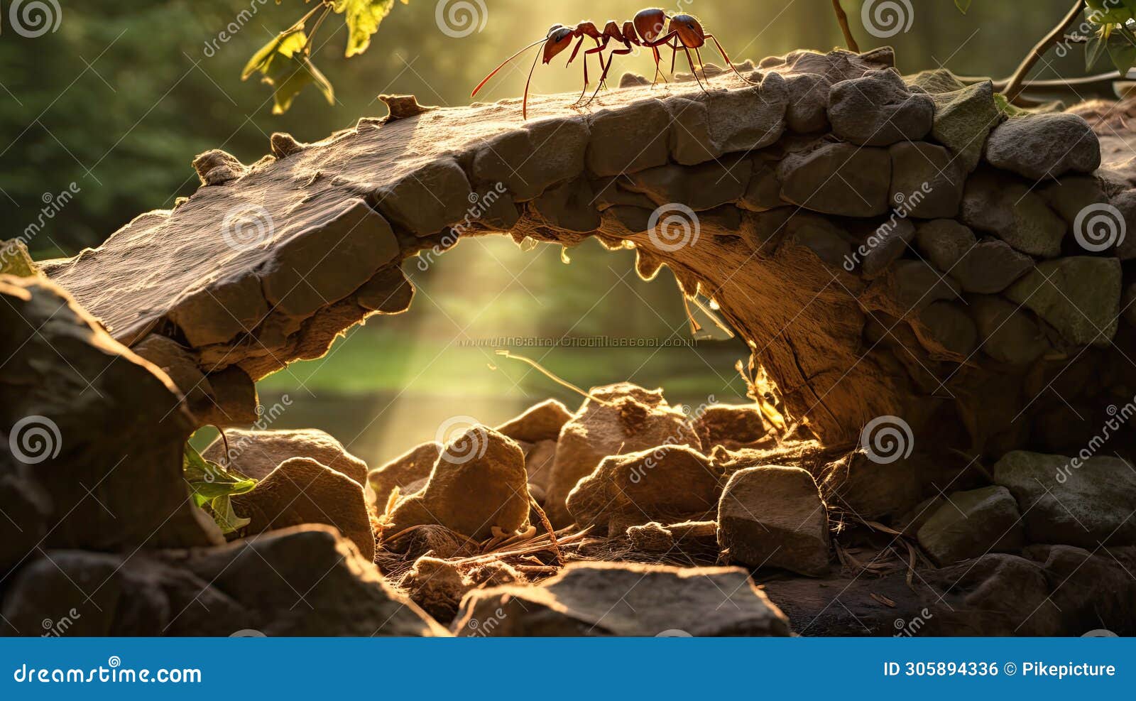 Construction Ant Building Bridge Stock Illustration - Illustration of ...