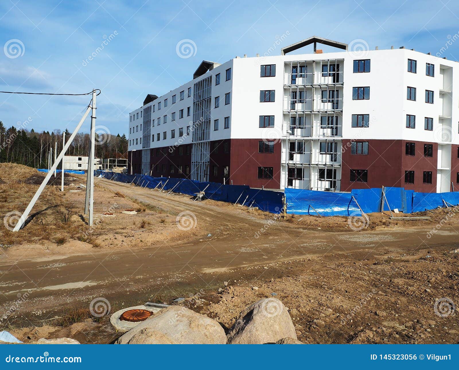 Construction of an Apartment Building. Construction of Modern Housing ...