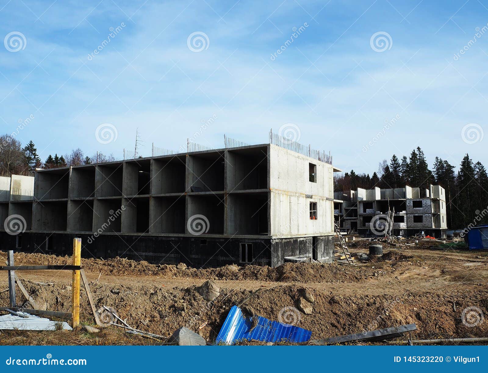 Construction of an Apartment Building. Construction of Modern Housing ...