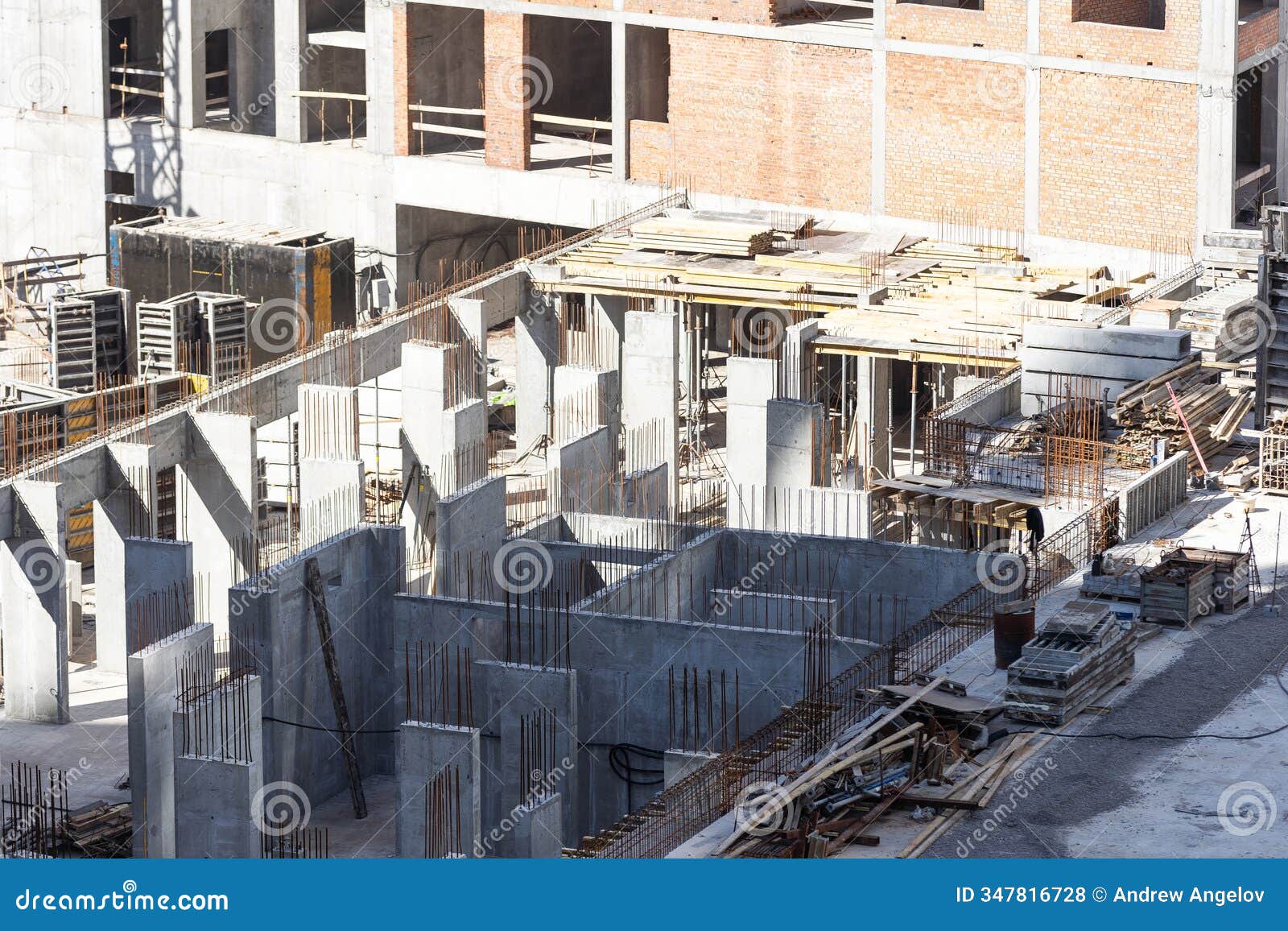 Construction of Apartment Buildings, Dense Urban Development. the ...