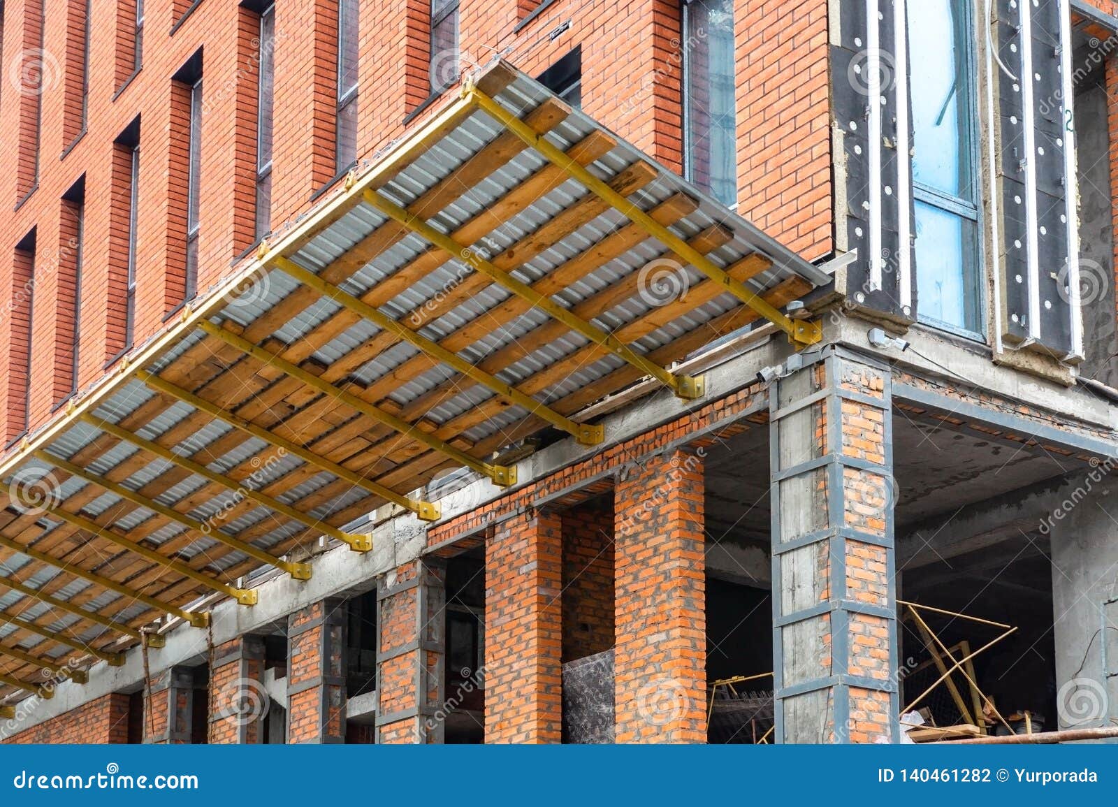 Construction of an Apartment Building Made of Bricks Stock Photo ...