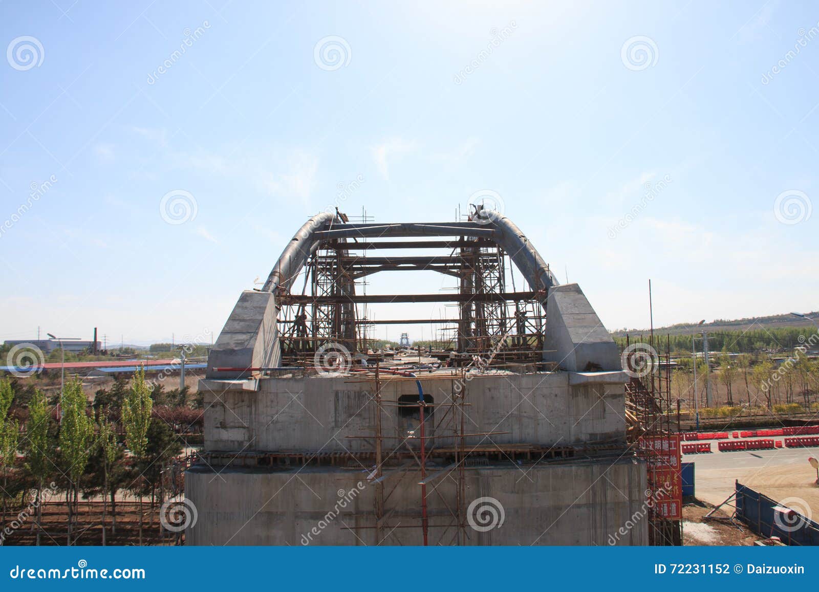 Construction of Arch Bridge Stock Photo - Image of scaffolding, bridge ...
