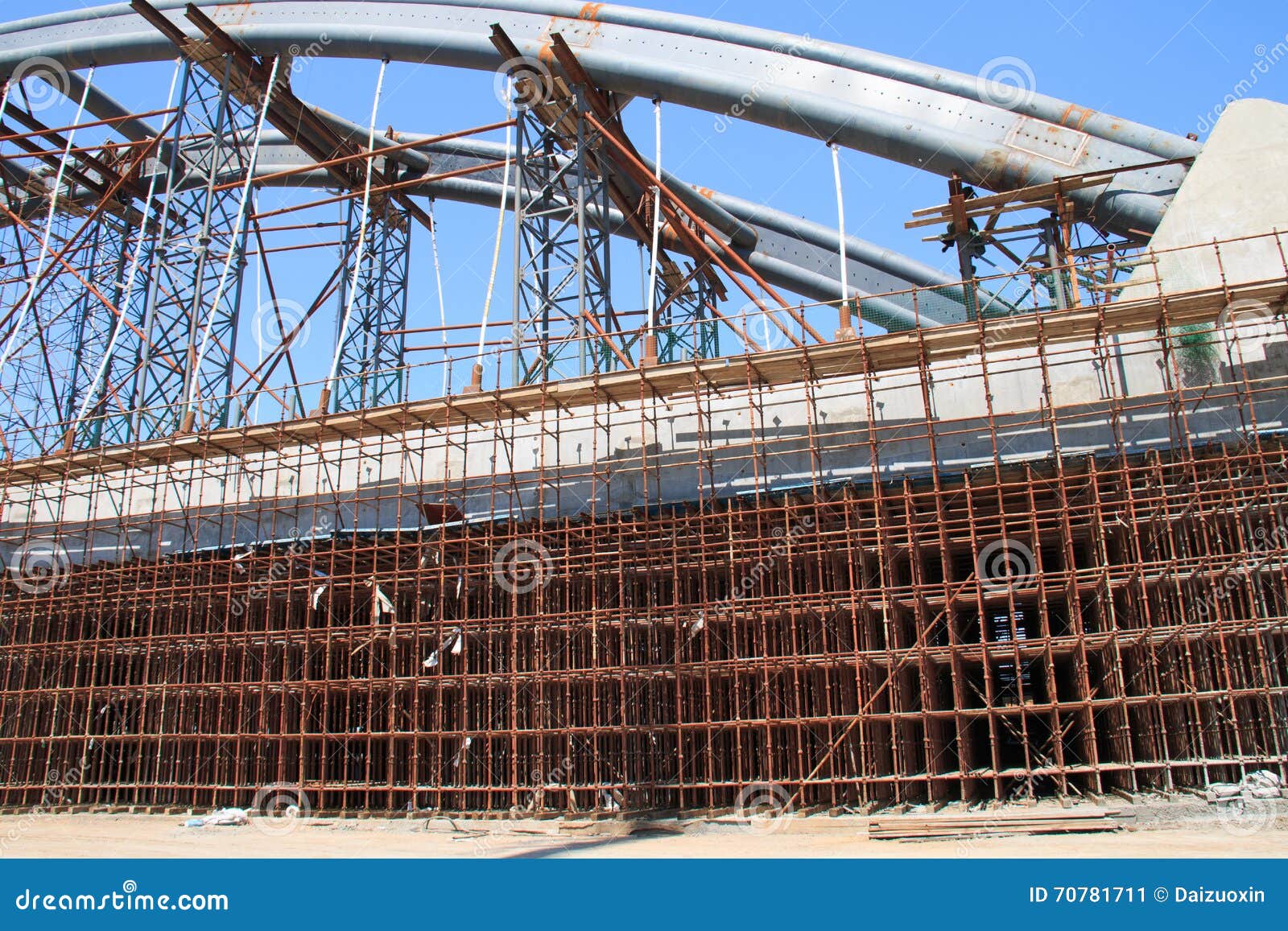 Construction of Arch Bridge Stock Image - Image of structure ...