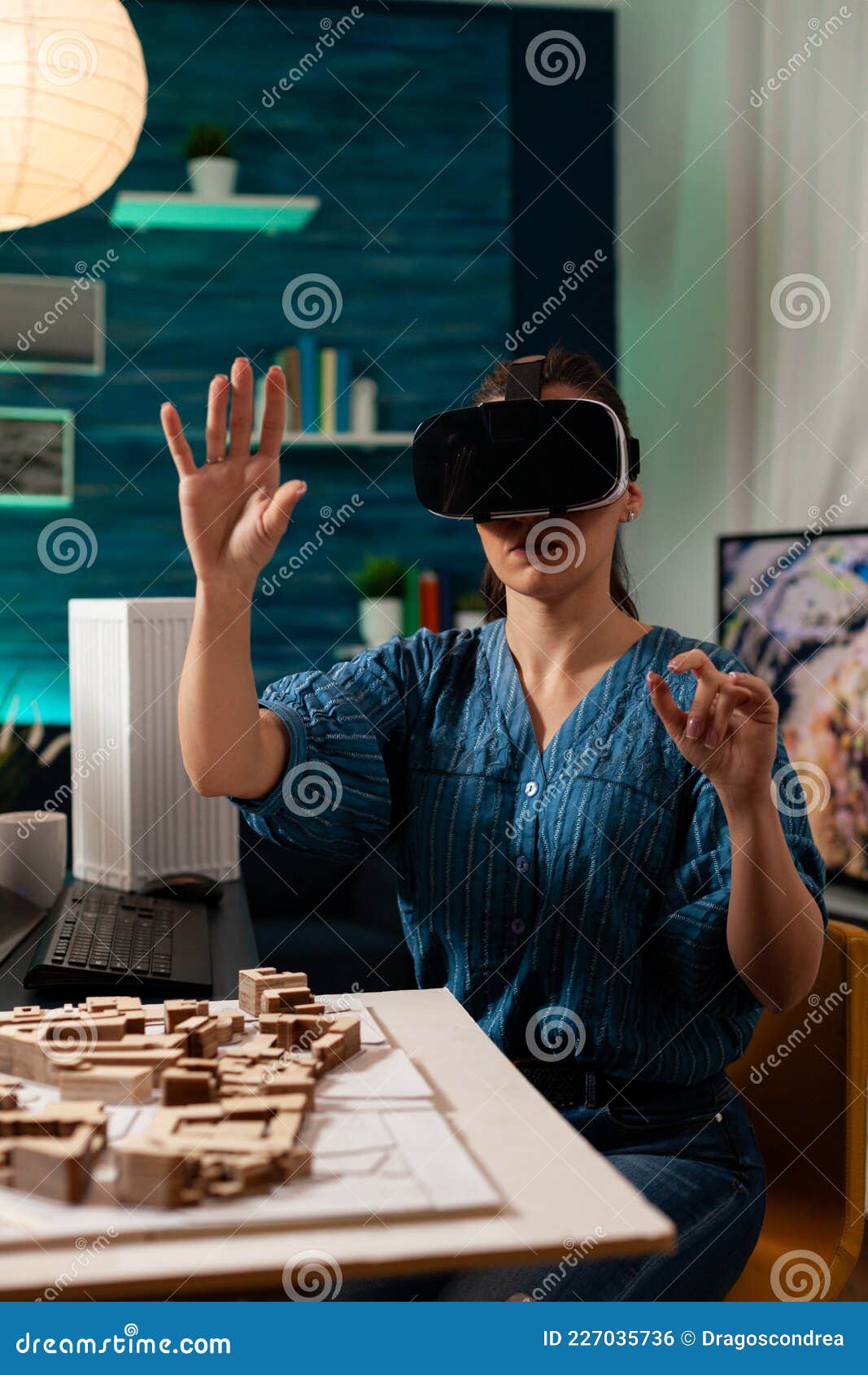 Construction Architect Using Modern Vr Glasses Device Stock Photo ...