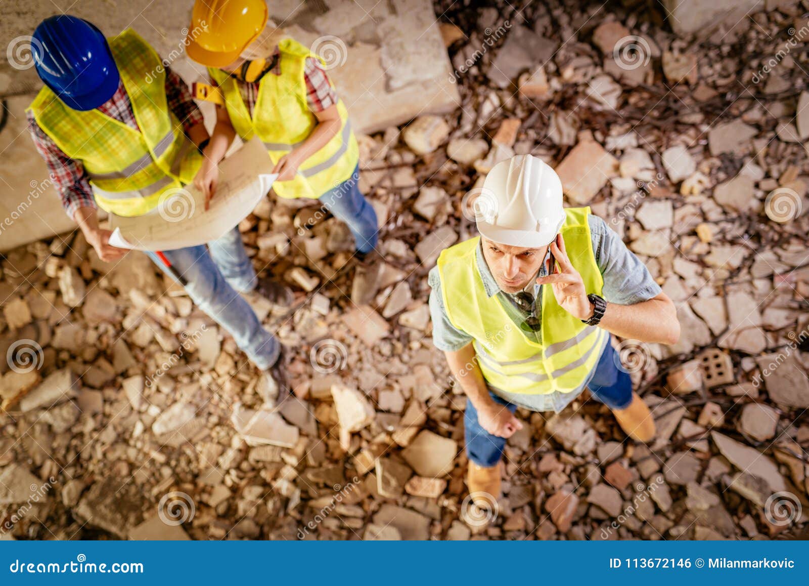Reconstruction after Disaster Stock Photo - Image of team, occupation ...