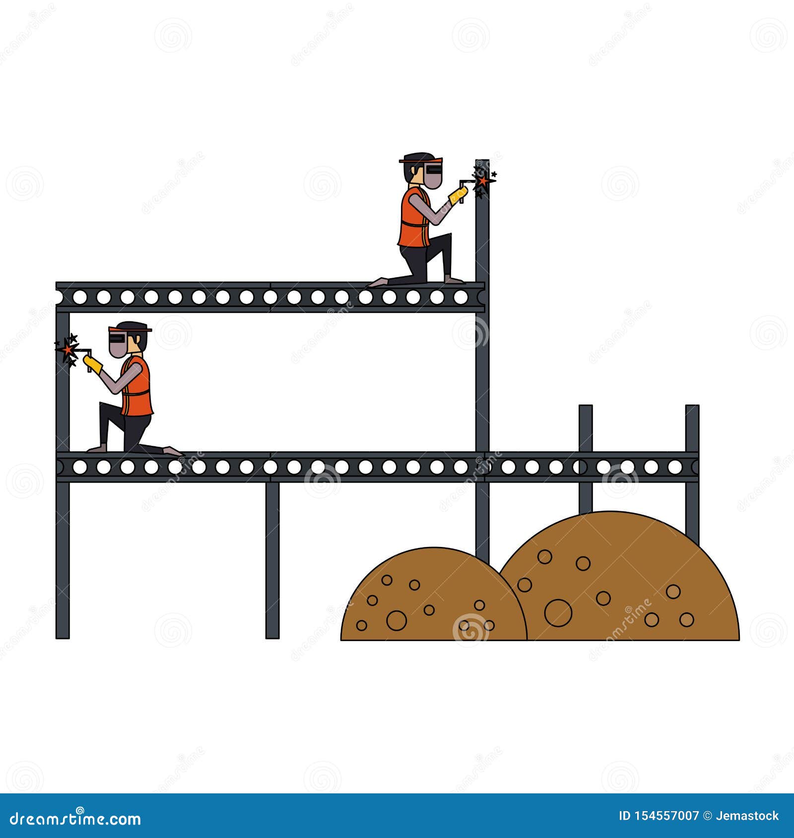 Construction Architectural Engineering Work Cartoon Stock Vector ...