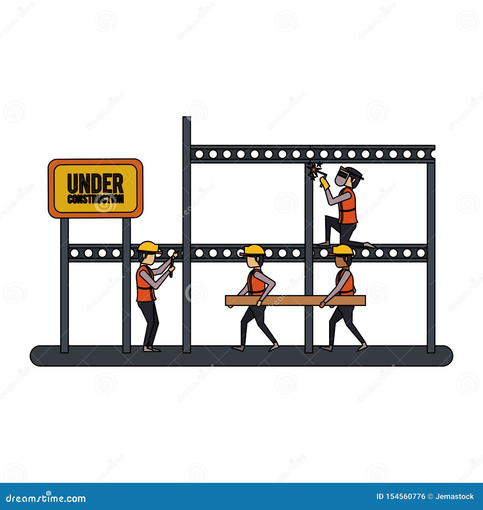 Construction Architectural Engineering Work Cartoon Stock Vector ...