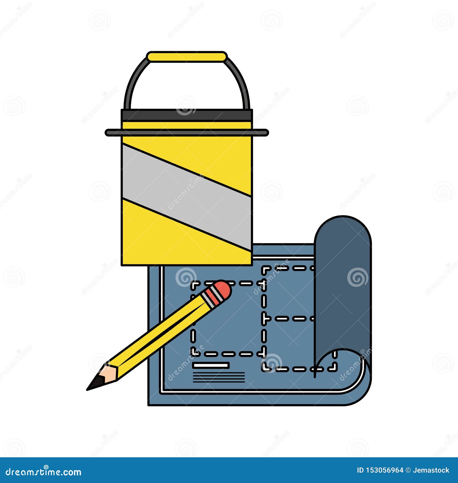 Construction Architectural Project Plan Cartoon Stock Vector ...