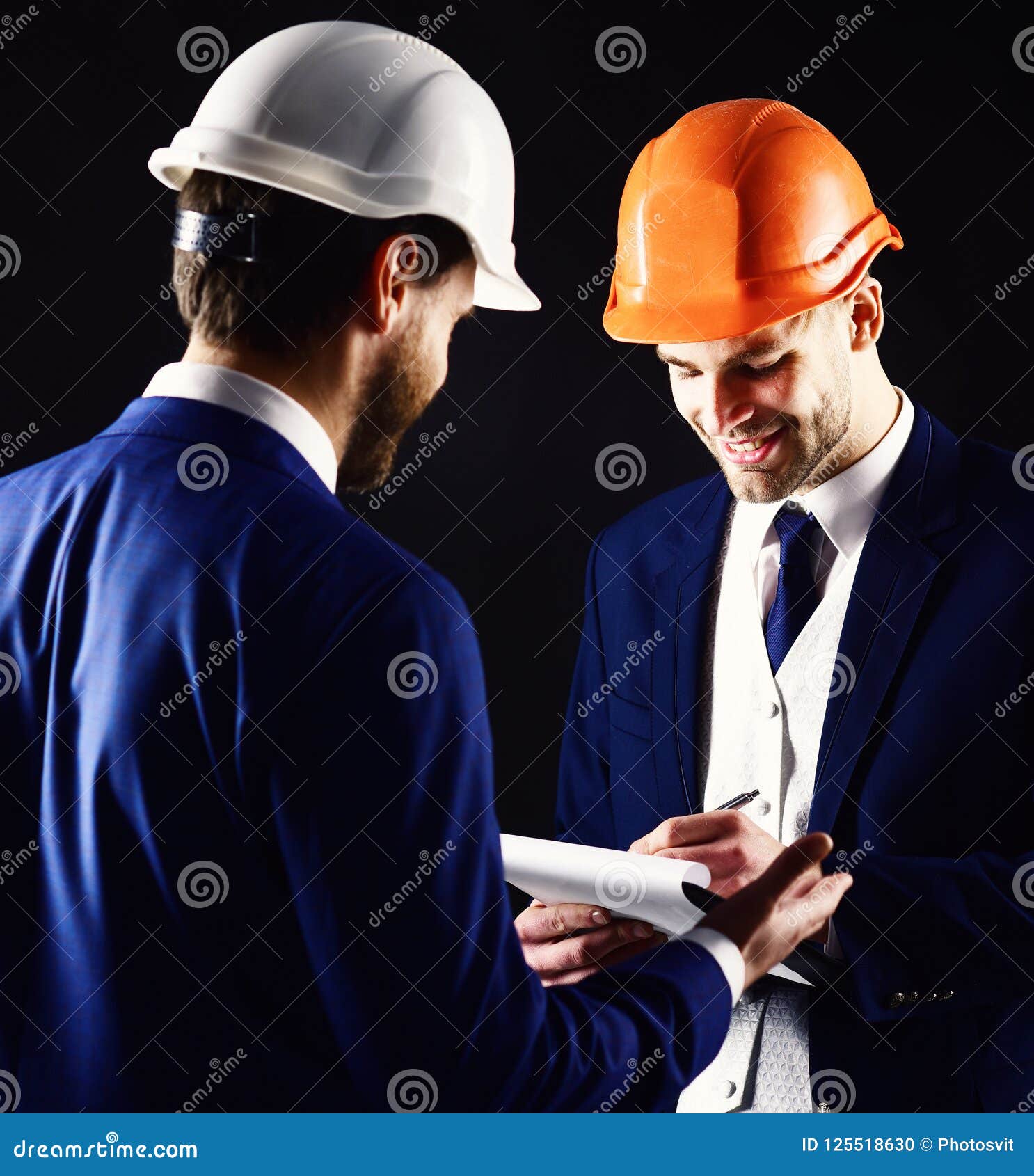 Construction, Architecture, Work, Job Concept. Engineers with Smiling ...