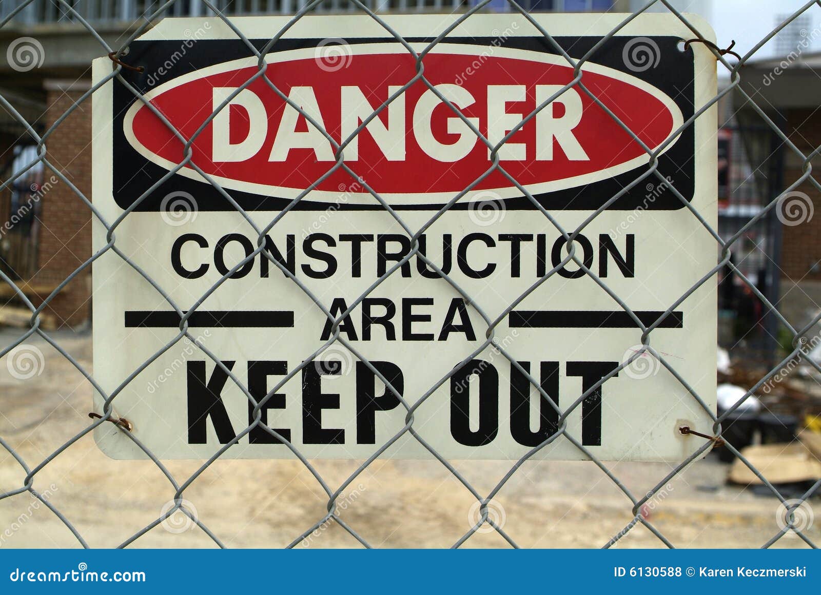 Construction Area Danger Sign Stock Photo - Image of security, symbol ...