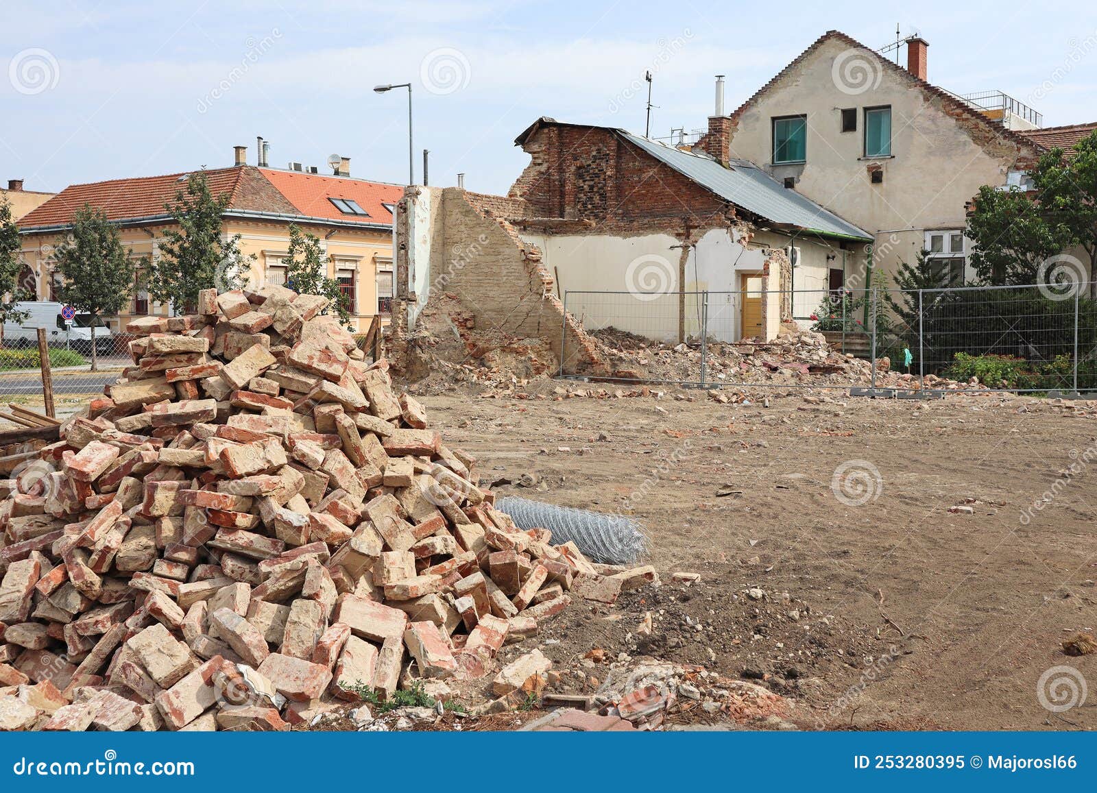 Construction Area of a Demolished Building Stock Image - Image of ...