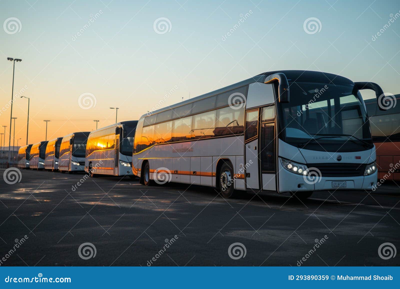 Construction Area Hosts A Lineup Of Buses For Passenger Transition ...