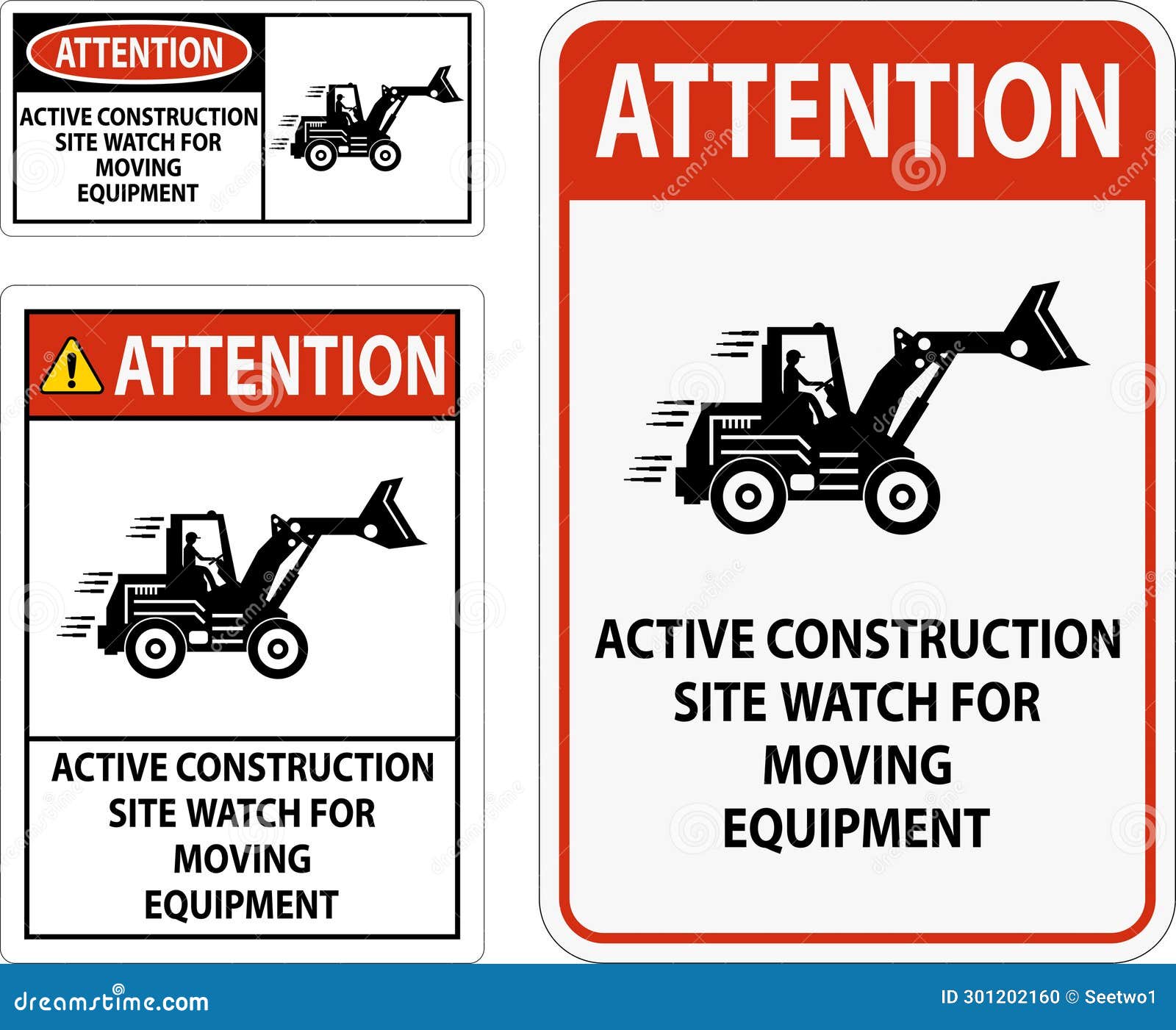 Construction Area Sign Attention - Active Construction Site, Watch for ...