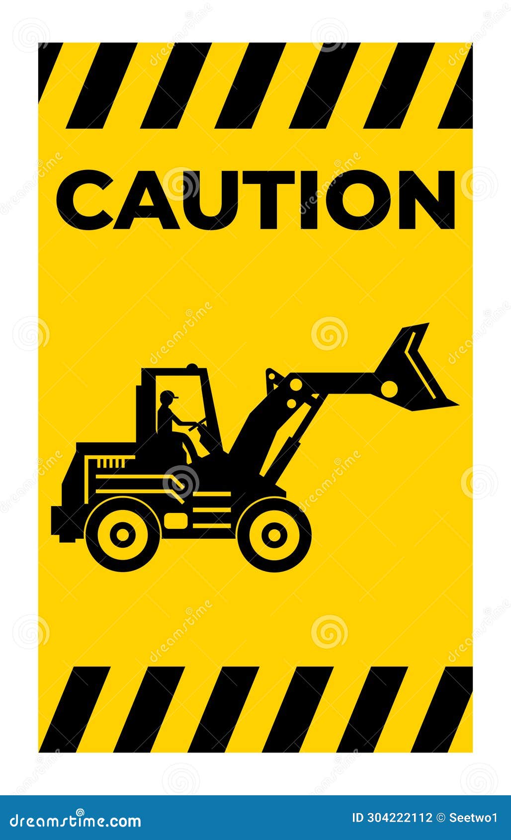 Construction Area Sign Caution Stock Vector - Illustration of ...