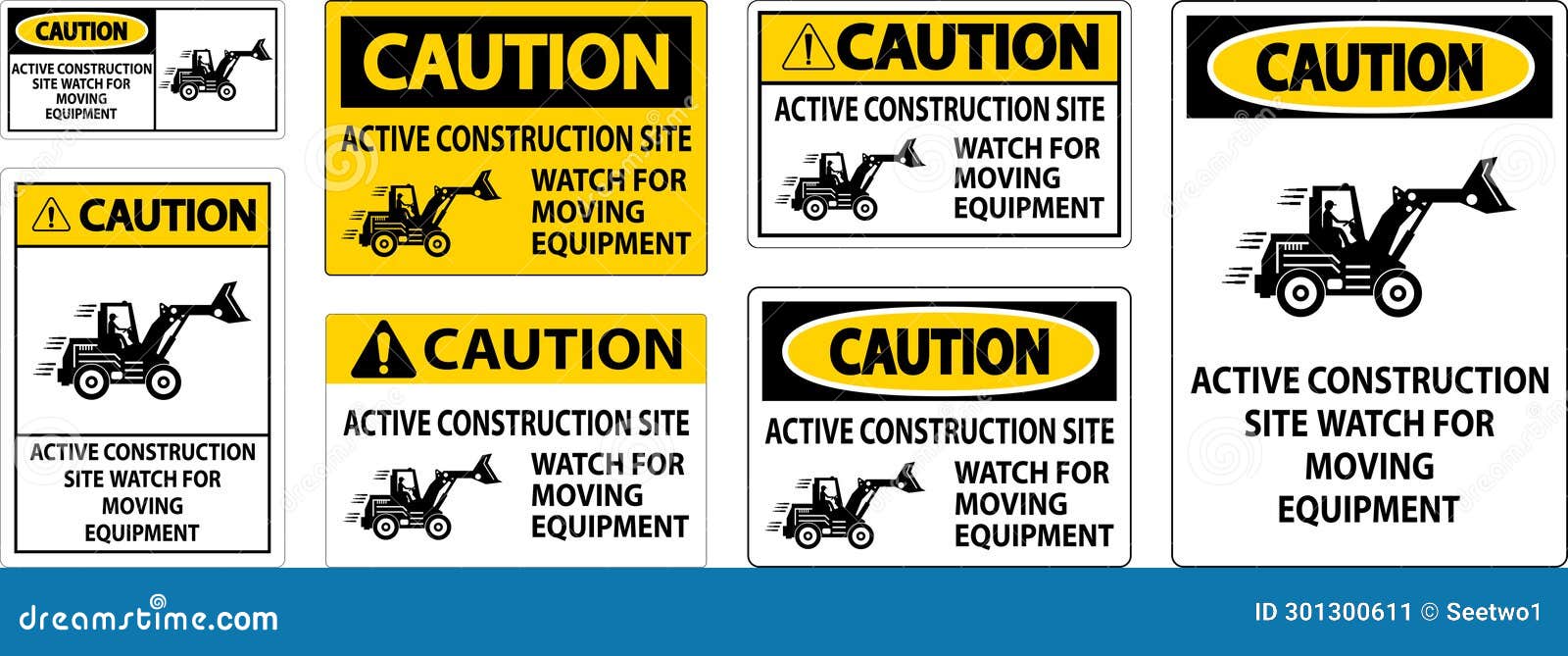 Construction Area Sign Caution - Active Construction Site, Watch for ...