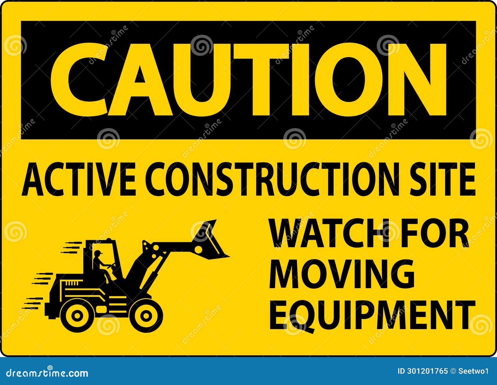 Construction Area Sign Caution - Active Construction Site, Watch for ...