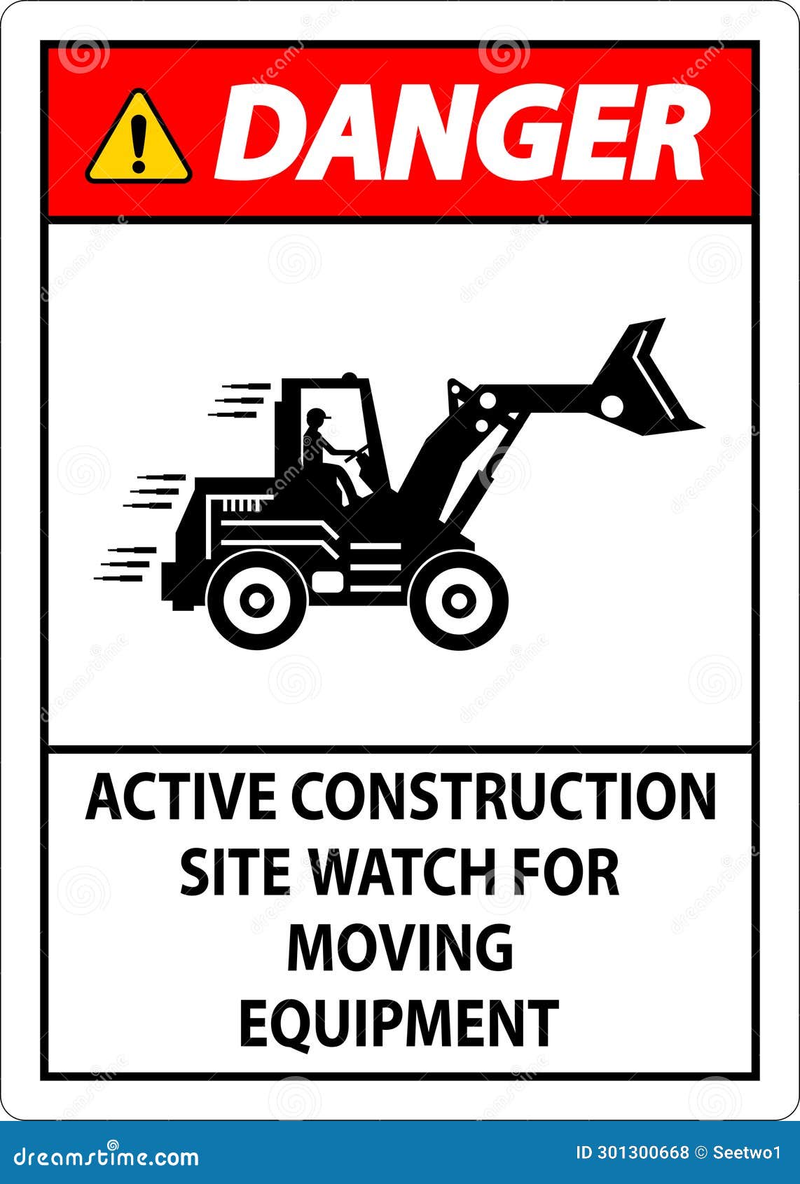 Construction Area Sign Danger - Active Construction Site, Watch for ...