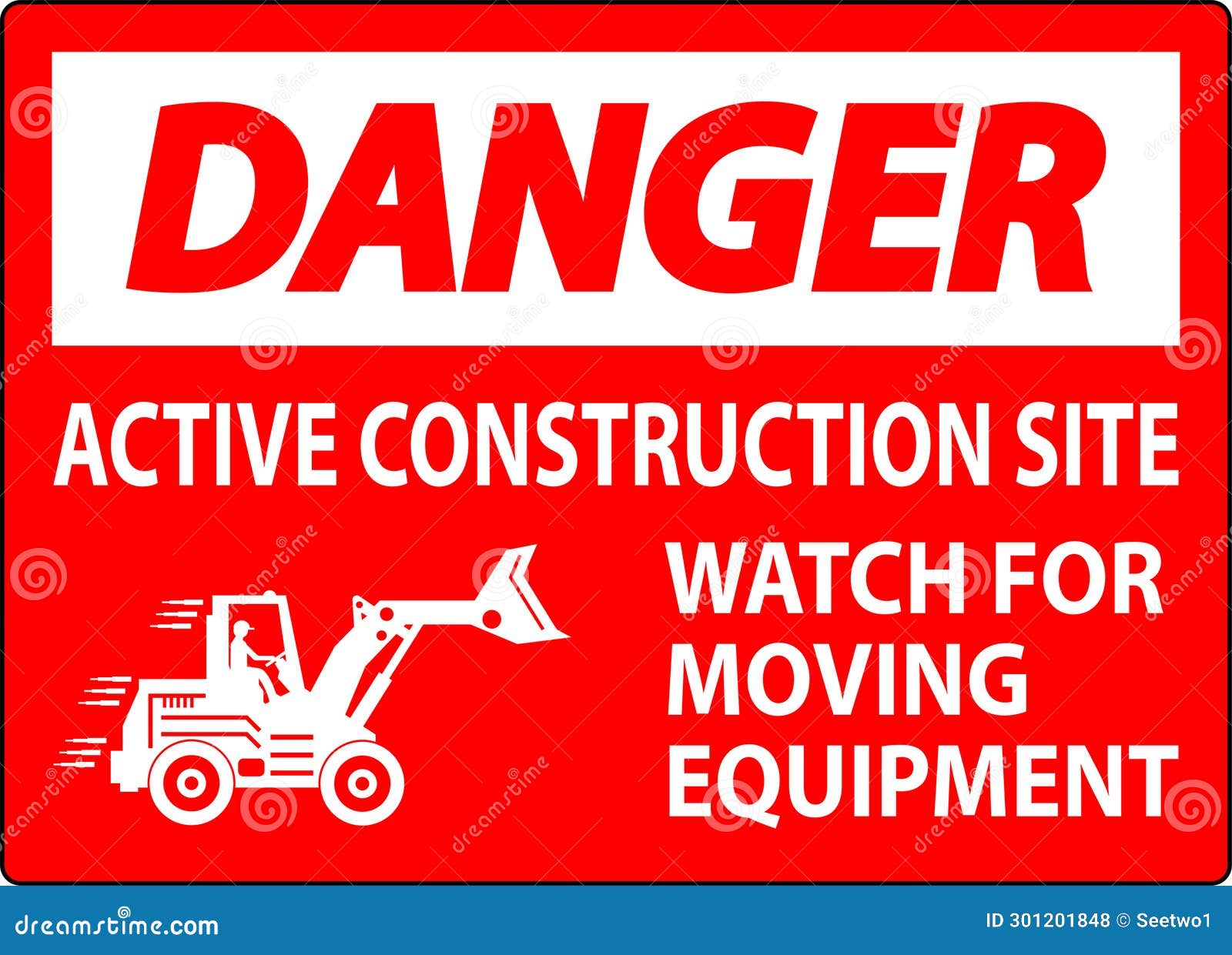 Construction Area Sign Danger - Active Construction Site, Watch for ...