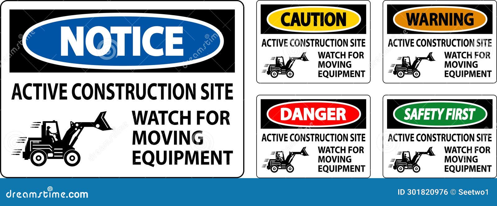 Construction Area Sign Danger - Active Construction Site, Watch for ...