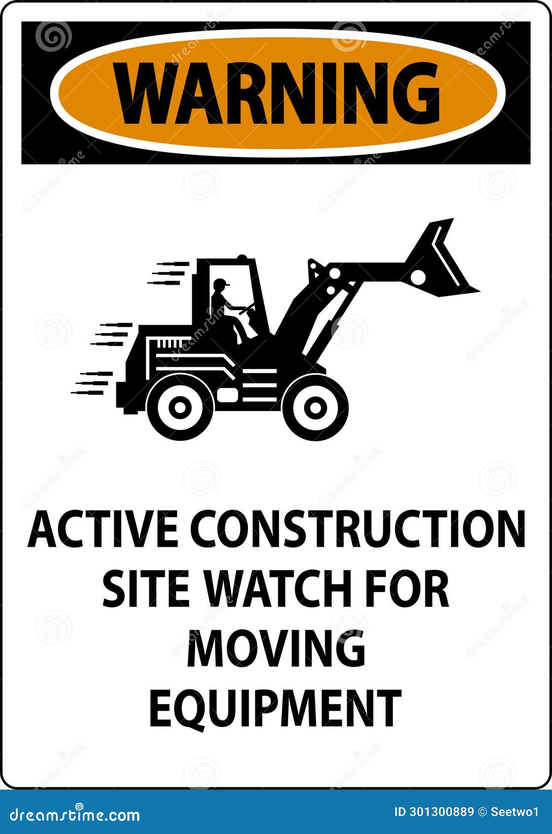 Construction Area Sign Warning - Active Construction Site, Watch for ...