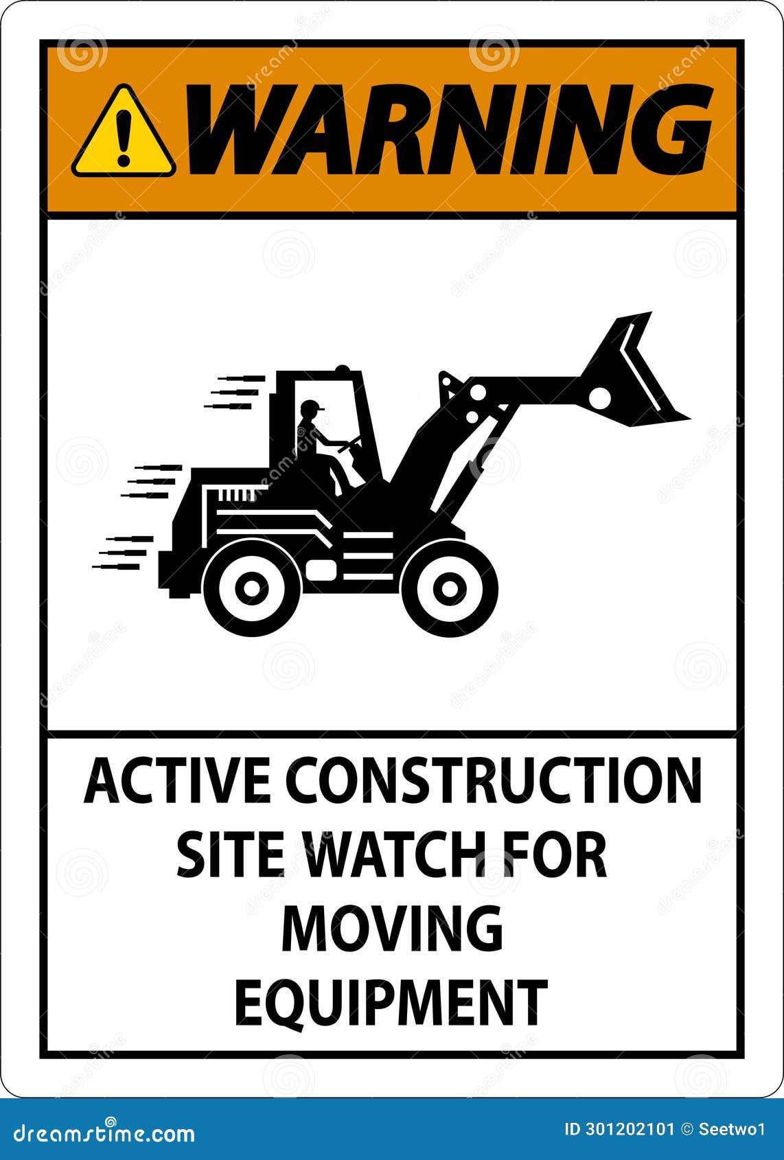 Construction Area Sign Warning - Active Construction Site, Watch for ...