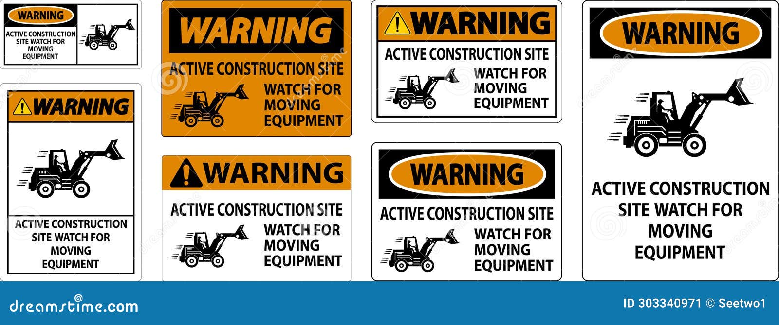 Construction Area Sign Warning - Active Construction Site, Watch for ...