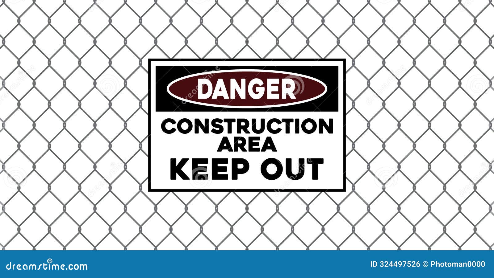 Construction Area Warning Sign Safety Stock Illustration - Illustration ...